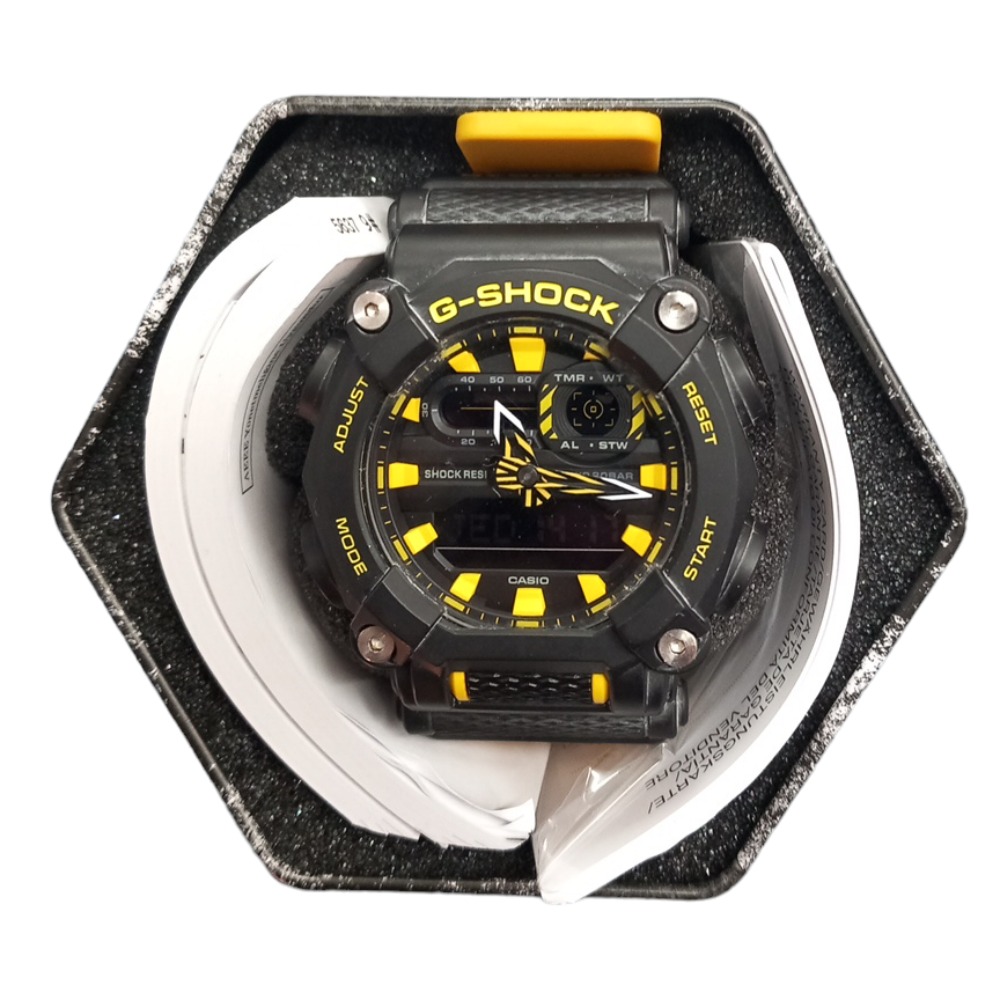 Pre-owned Casio G-SHOCK GA-900A (5637) Black & Yellow Analog Digital GA ...